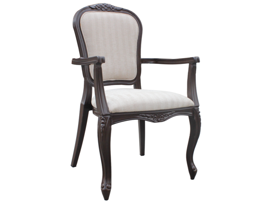 Aluminium Wood Grain Cafe Arm Chair